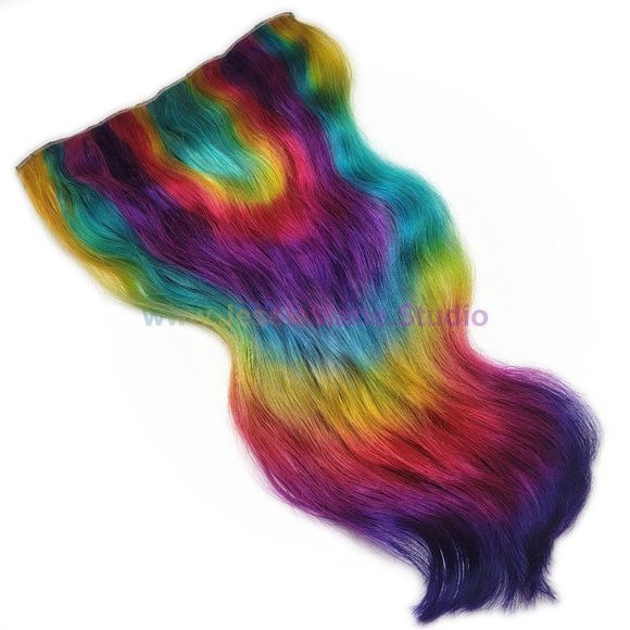 Jessie Marie Studio | Hair | Rainbow Colored Clip In One Piece Human ...